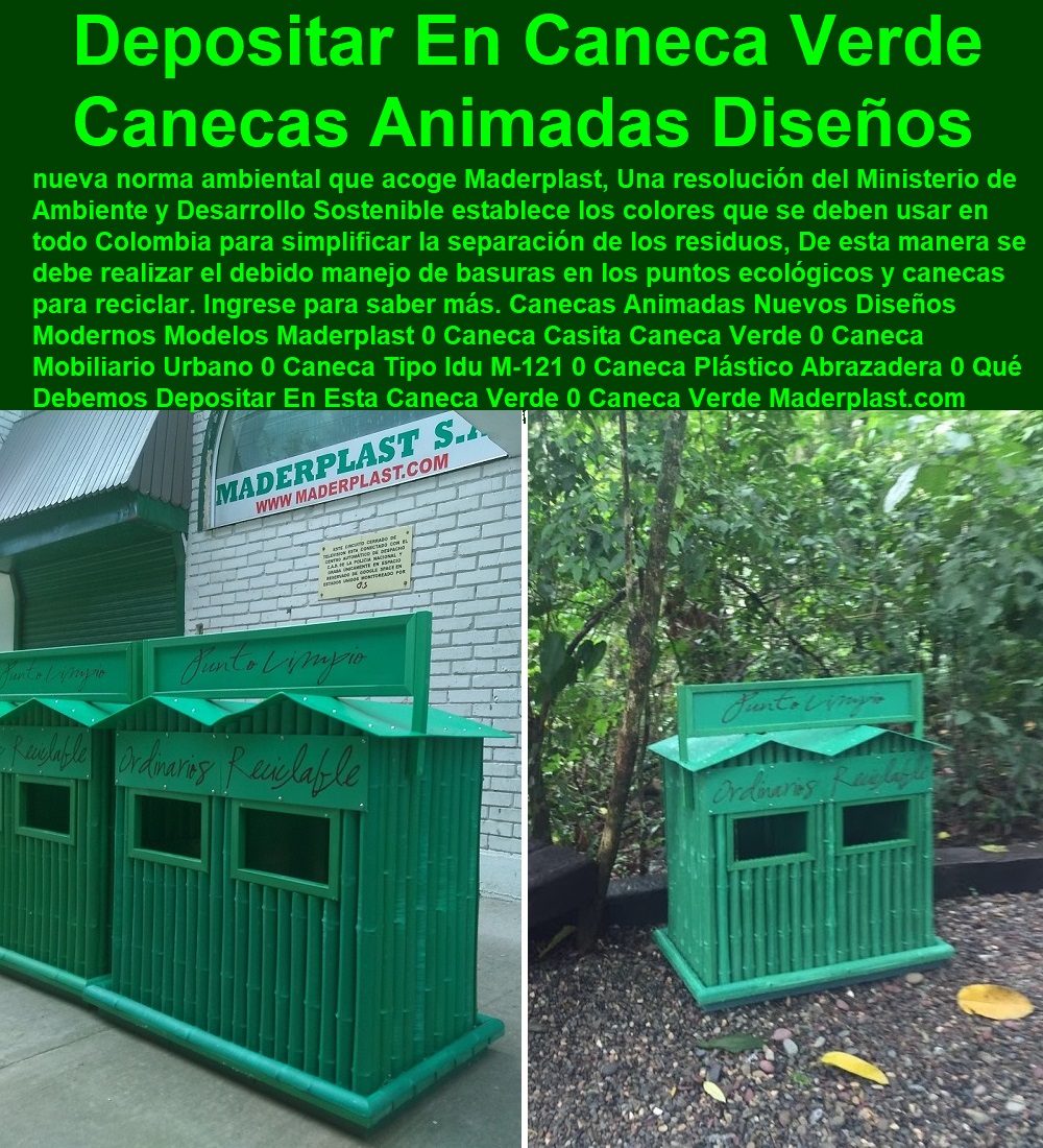 04 CANECAS BASURERAS RECIPIENTES PARA BASURAS PUNTOS ECOLÓGICOS DE ...