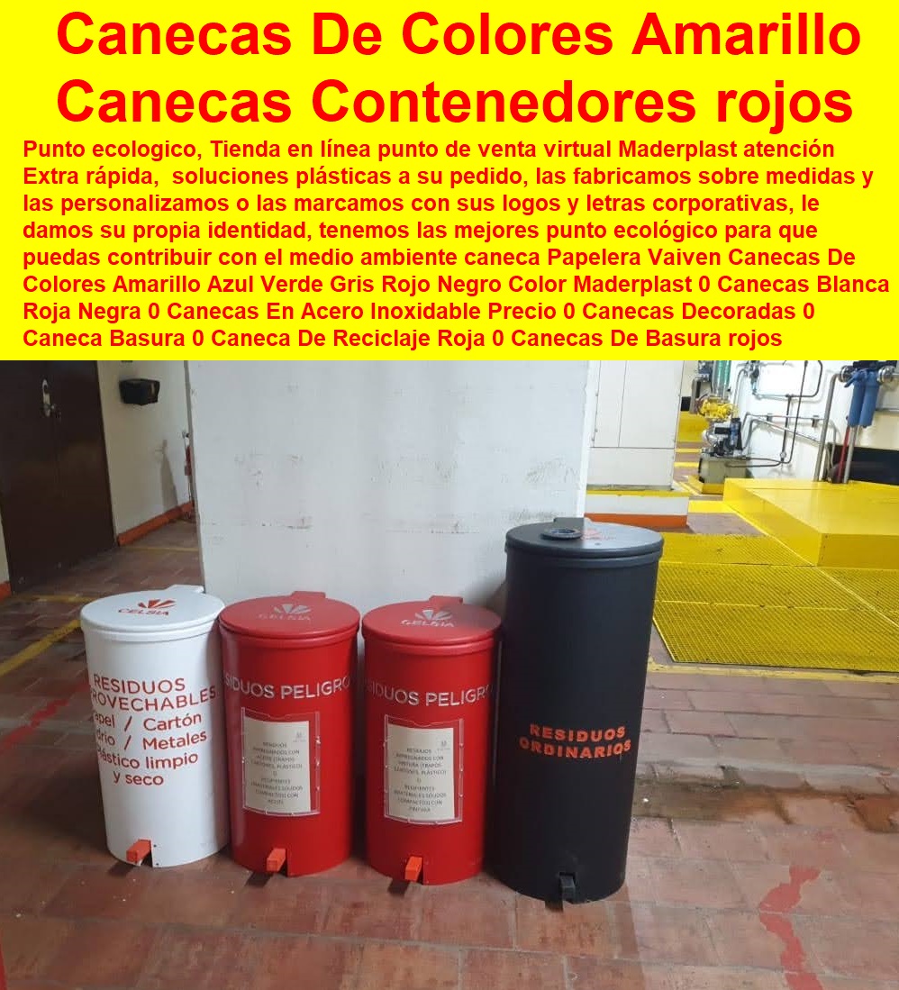 04 CANECAS BASURERAS RECIPIENTES PARA BASURAS PUNTOS ECOLÓGICOS DE ...